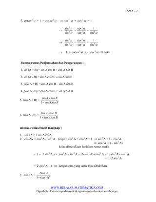 Trigonometri untuk sma | PDF