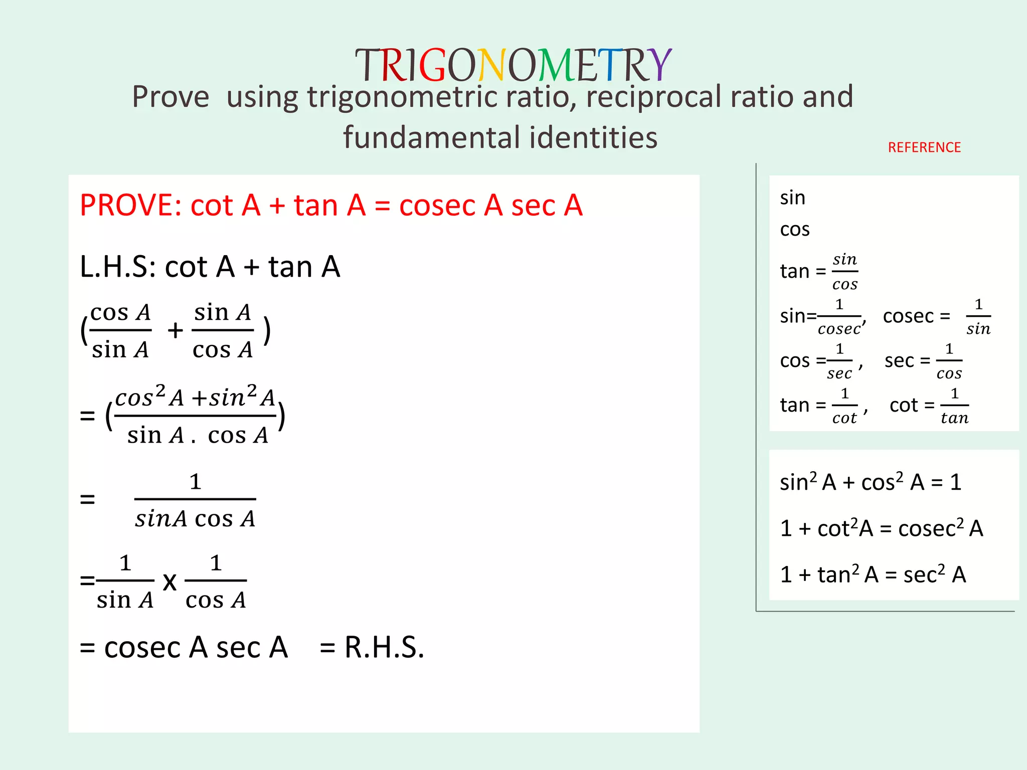 Trigonometry 1 | PPTX