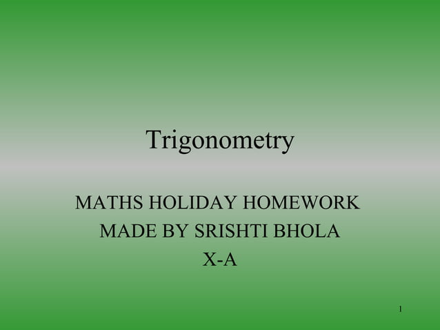 Trigonometry | PPT | Physics | Science