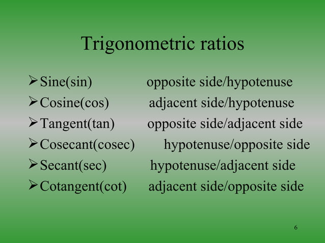 Trigonometry | PPT | Physics | Science