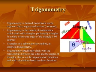 Trigonometry | PPT | Physics | Science