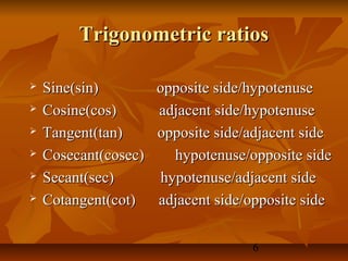 Trigonometry | PPT | Physics | Science