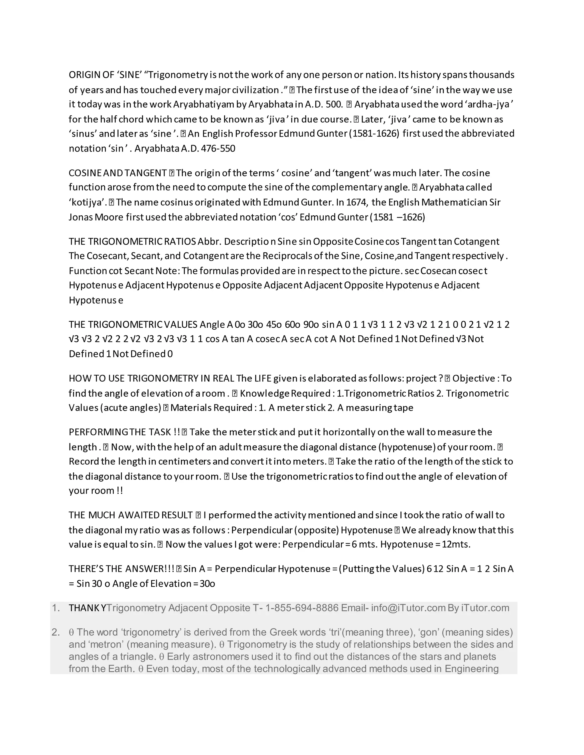 Trigonometry | DOCX | 3-D Graphics | Computer Software and Applications