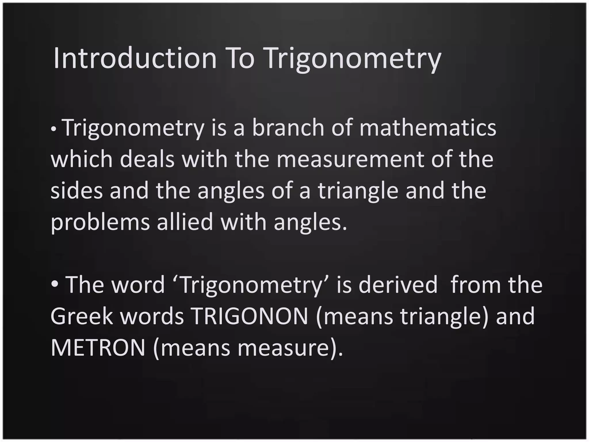 Introduction To Trigonometry | PPTX