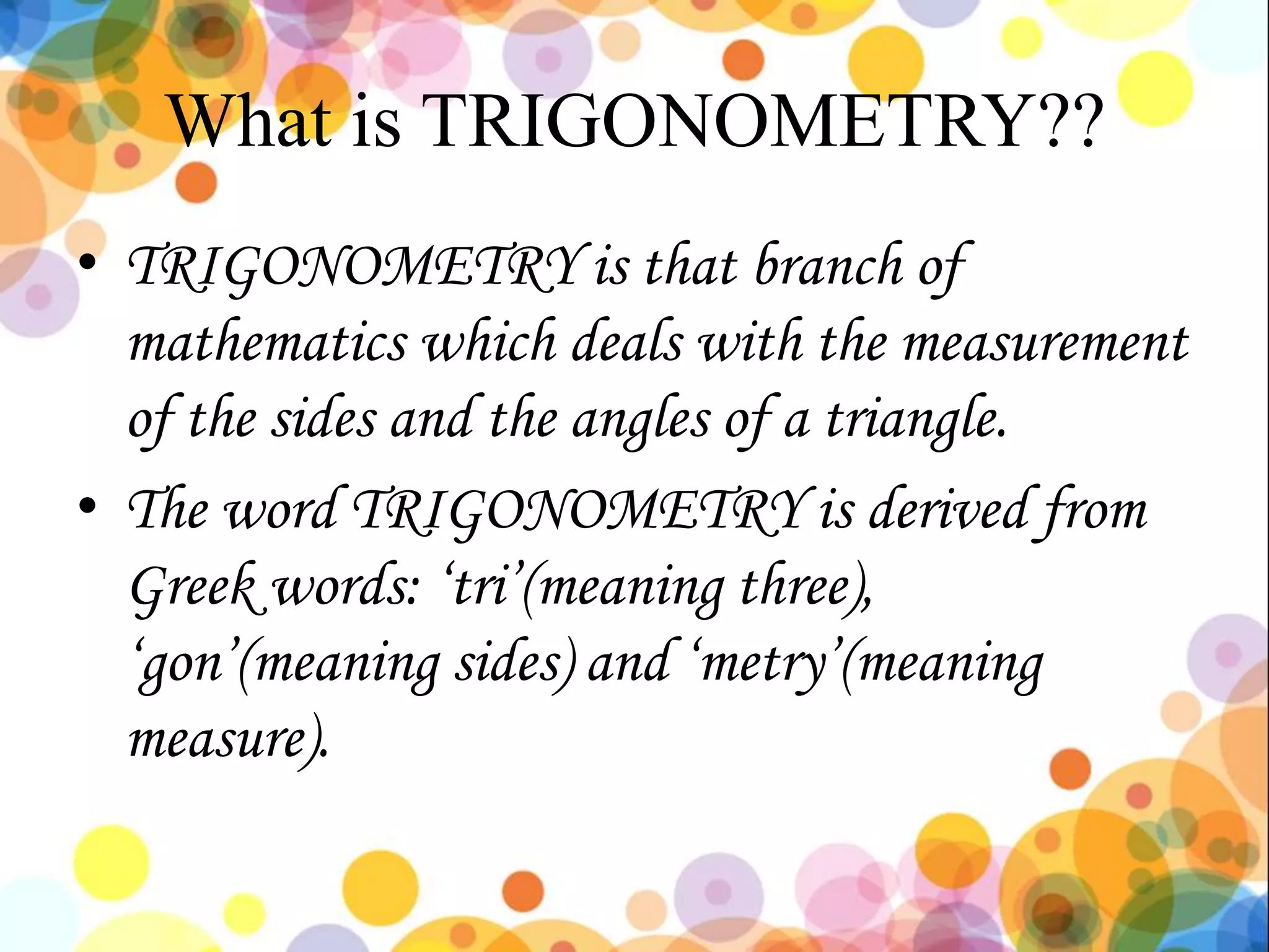 Trigonometry | PPTX