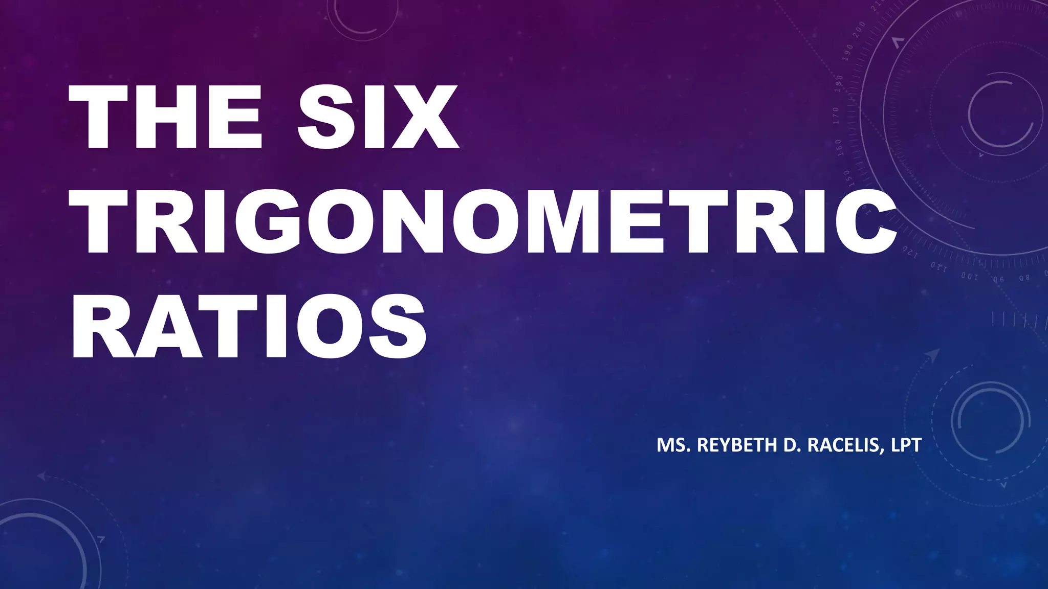 Trigonometry The Six Trigonometric Ratios Pdf