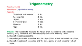 Trigonometric Levelling Practical Part | PDF