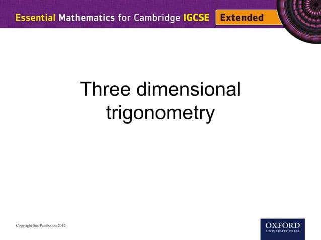 Trigonometry for IGCSE Math Extended Book | PPTX