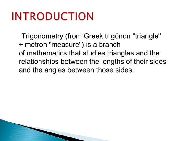 Trigonometry basics and uses | PPT