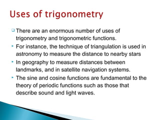 Trigonometry basics and uses | PPT