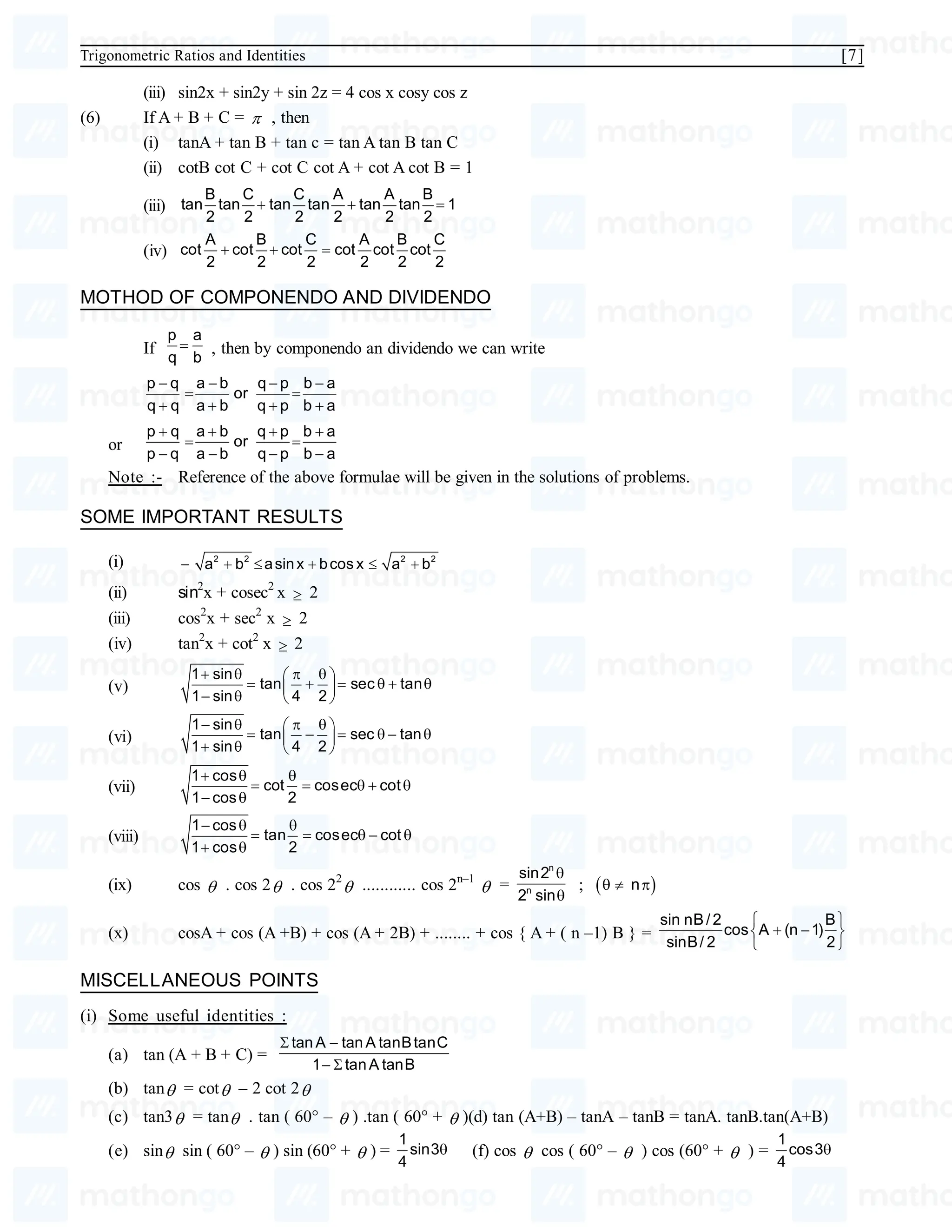 Trigonometry - Formula Sheet - MathonGo.pdf