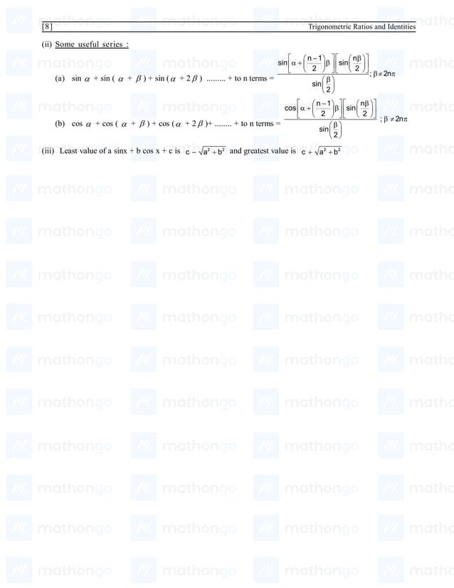Trigonometry - Formula Sheet - MathonGo.pdf | Physics | Science