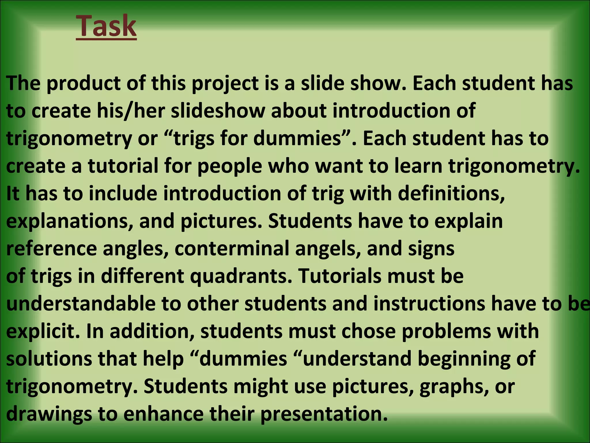 Trigonometry Project.Check | PPT