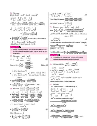 PYQ CBSE CLASS 10TH TRIGONOMETRY WITH SOLUTIONS | PDF