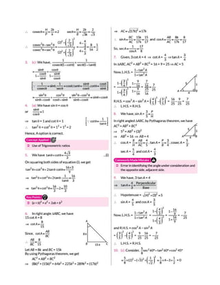 PYQ CBSE CLASS 10TH TRIGONOMETRY WITH SOLUTIONS | PDF