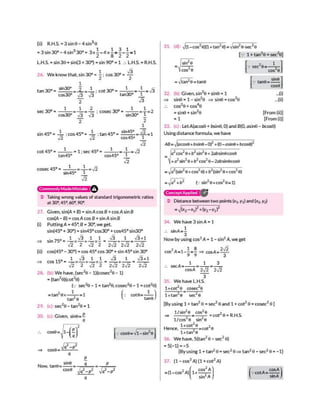PYQ CBSE CLASS 10TH TRIGONOMETRY WITH SOLUTIONS | PDF