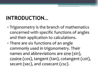 Trigonometry [Maths] | PPTX | Science