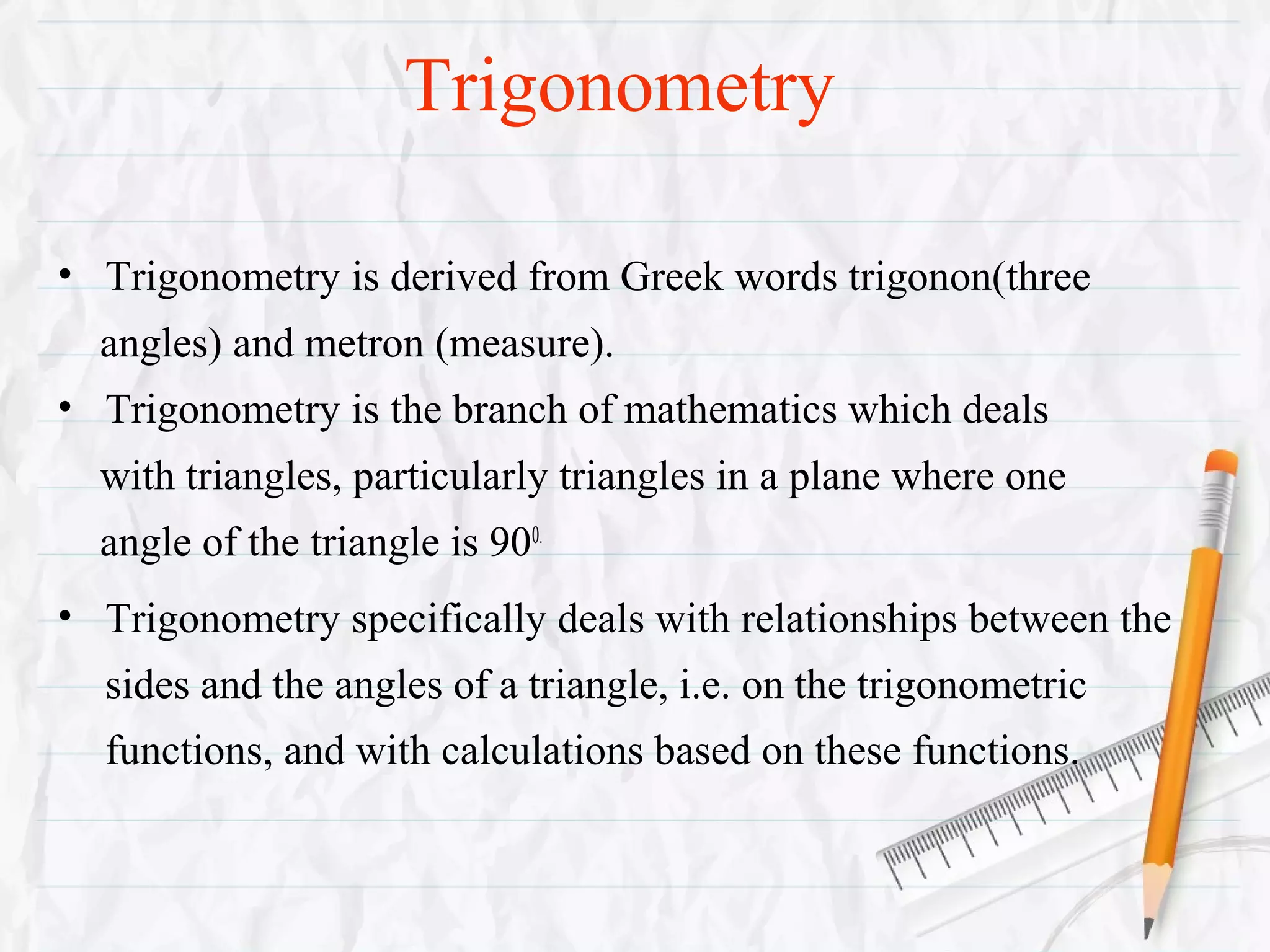 Trigonometry Presentation For Class 10 Students | PPT