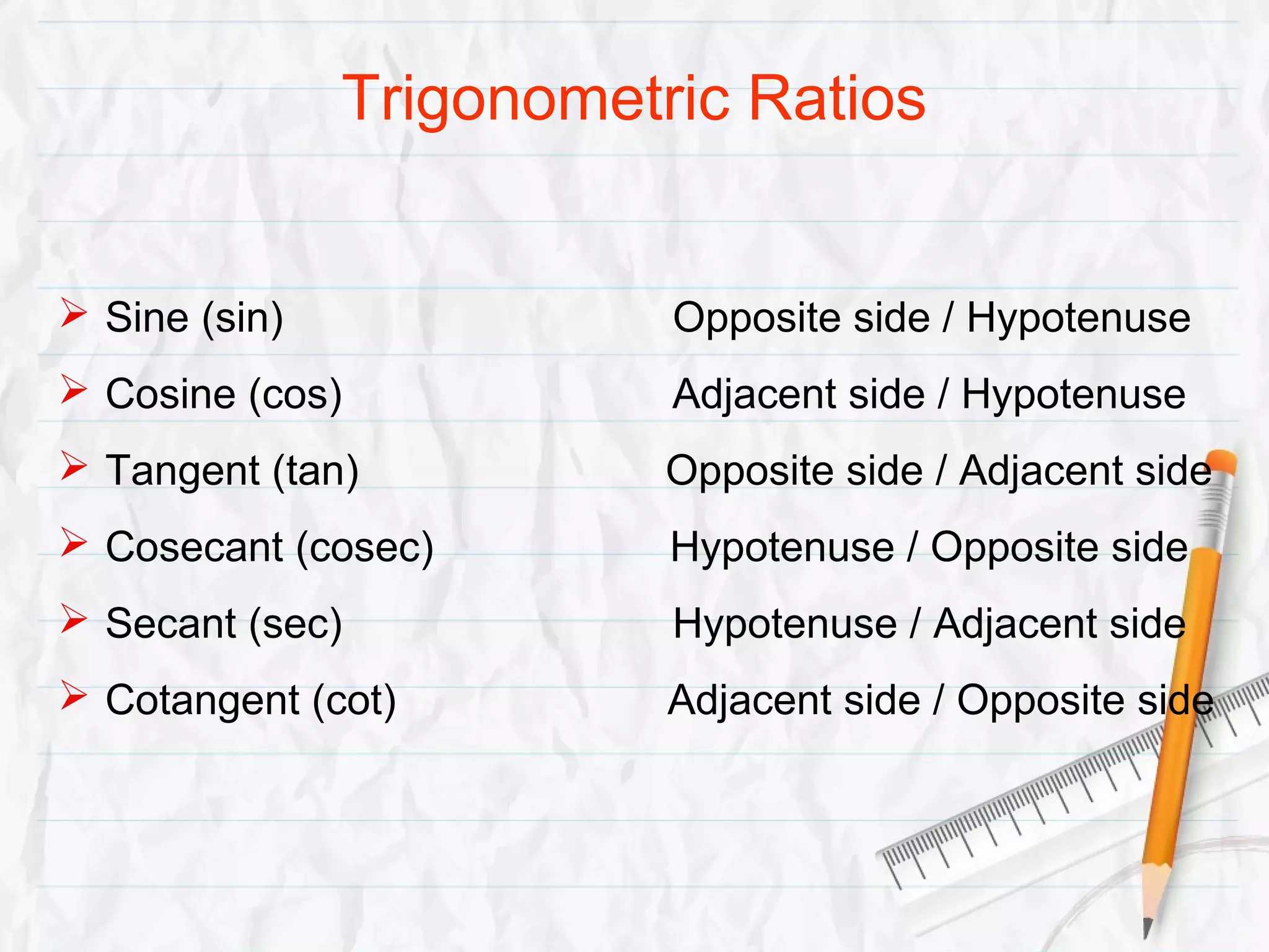 Trigonometry Presentation For Class 10 Students | PPT