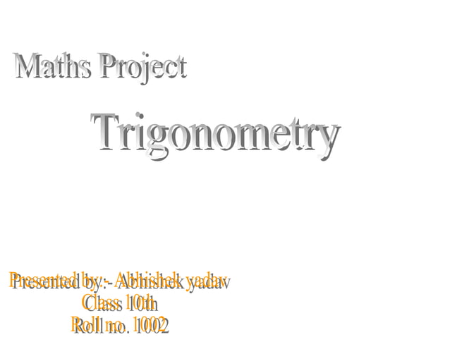 Trigonometry Presentation For Class 10 Students | PPT
