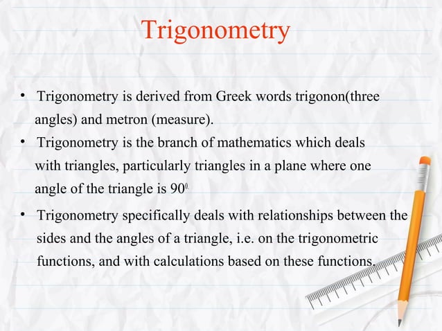Trigonometry Presentation For Class 10 Students | PPT