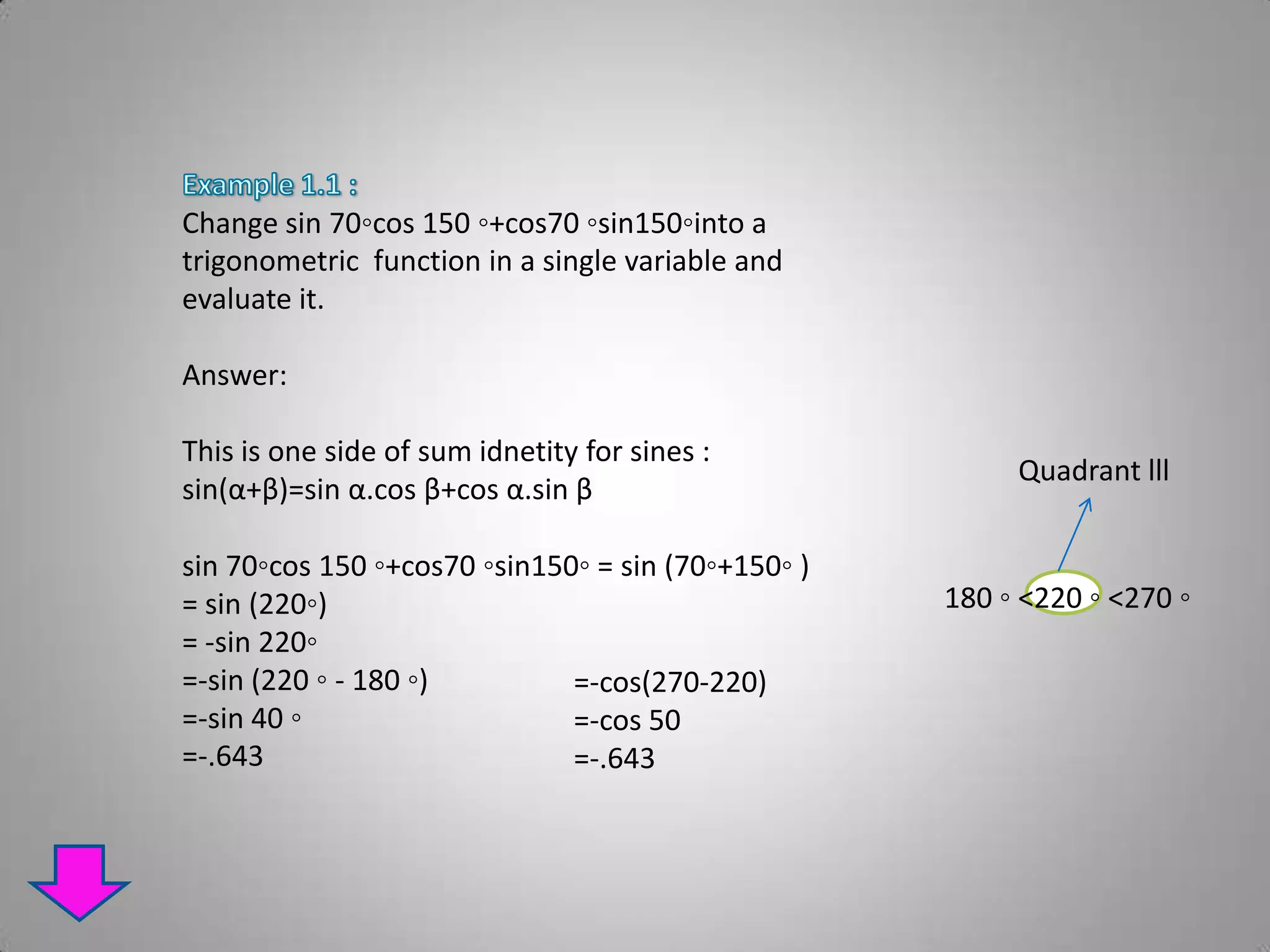 Trigonometry addition & substraction id | PPTX