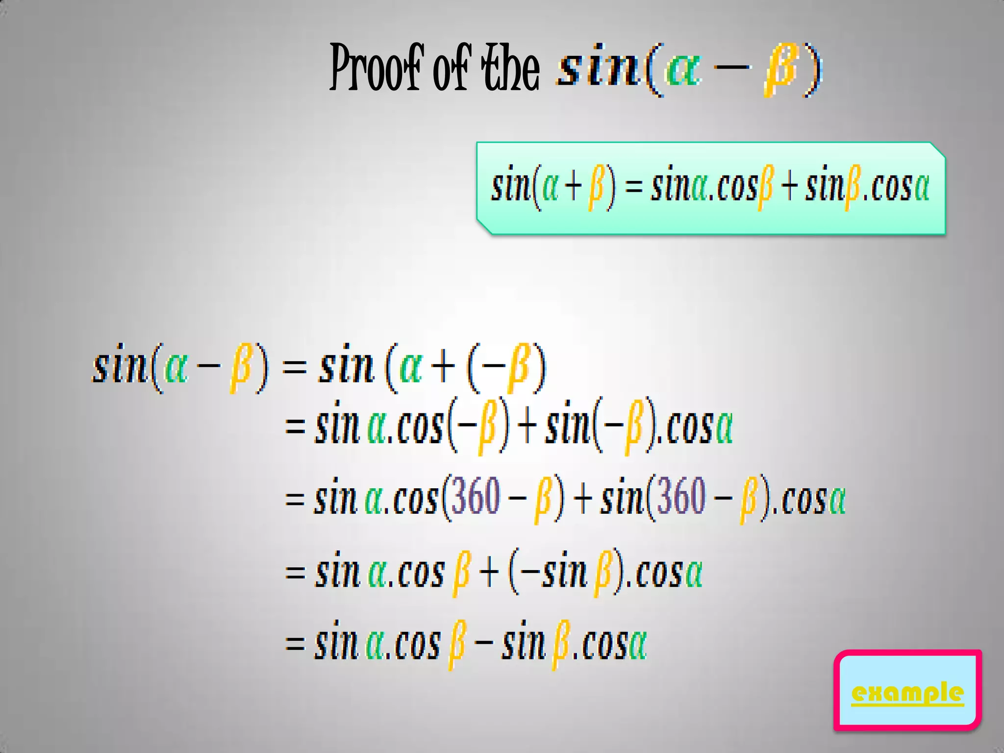 Trigonometry addition & substraction id | PPTX