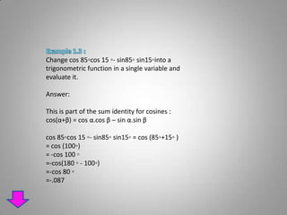 Trigonometry addition & substraction id | PPTX