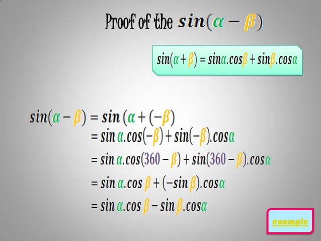 Trigonometry addition & substraction id | PPTX | Physics | Science