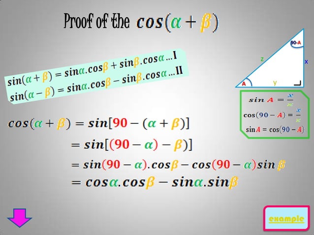 Trigonometry addition & substraction id | PPTX | Physics | Science