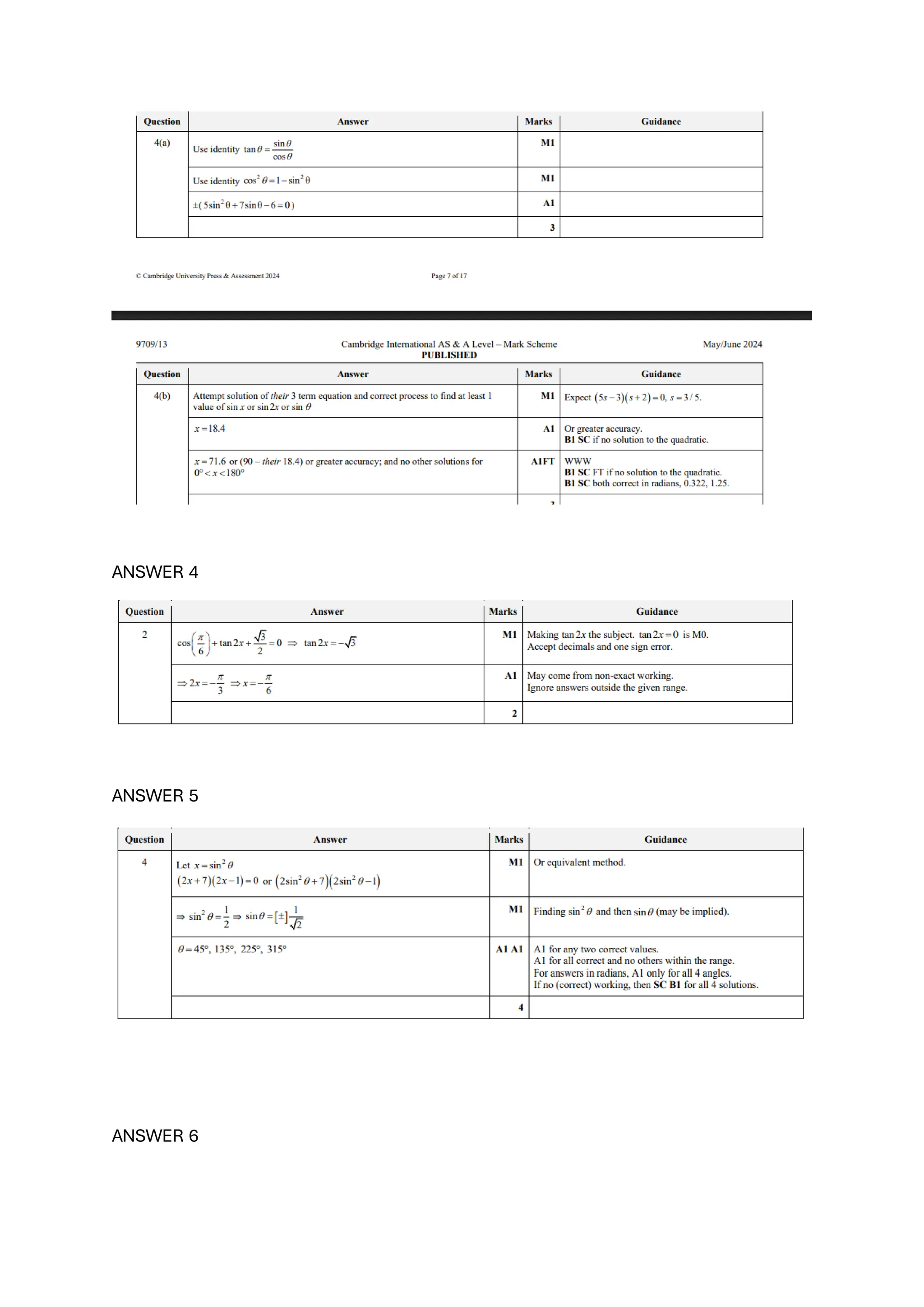 TRIGONOMETRY ANSWERS PAST QUESTION PAPERS .pdf