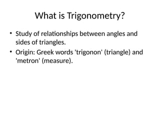 Trigonometry PPT for Students School Project | PPT