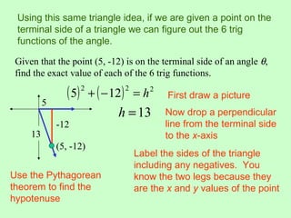 Trigonometry functions of general angles reference angles | PPT