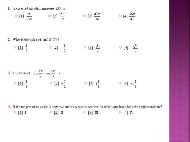 Trigonometry mcq Question | PPT