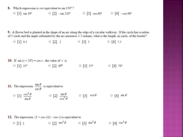 Trigonometry mcq Question | PPT