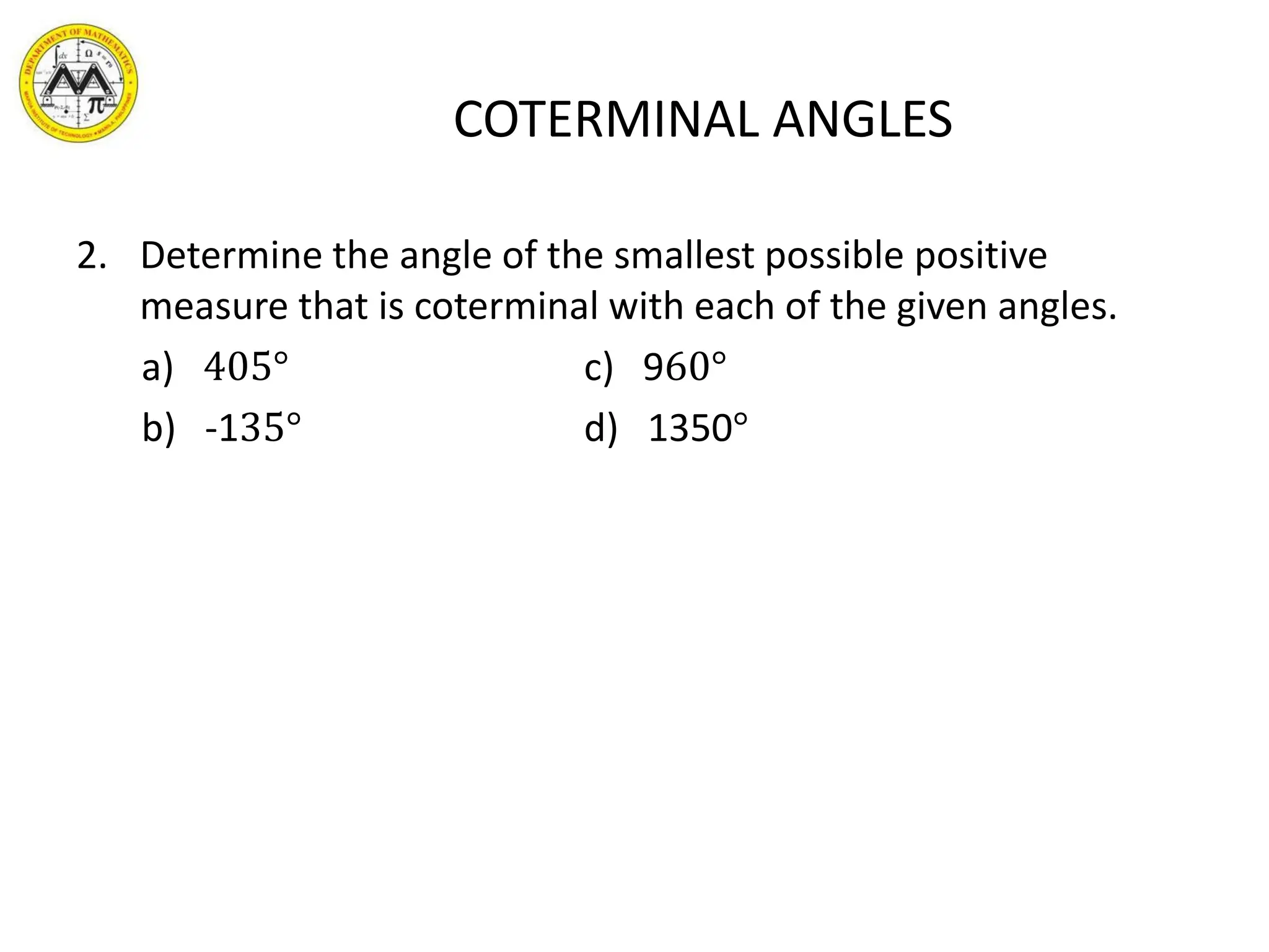 Angles, Triangles of Trigonometry. Pre - Calculus | PDF