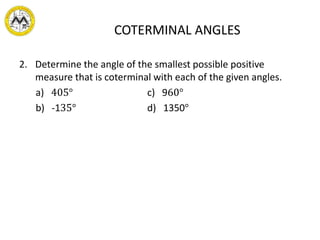 Angles, Triangles of Trigonometry. Pre - Calculus | PDF