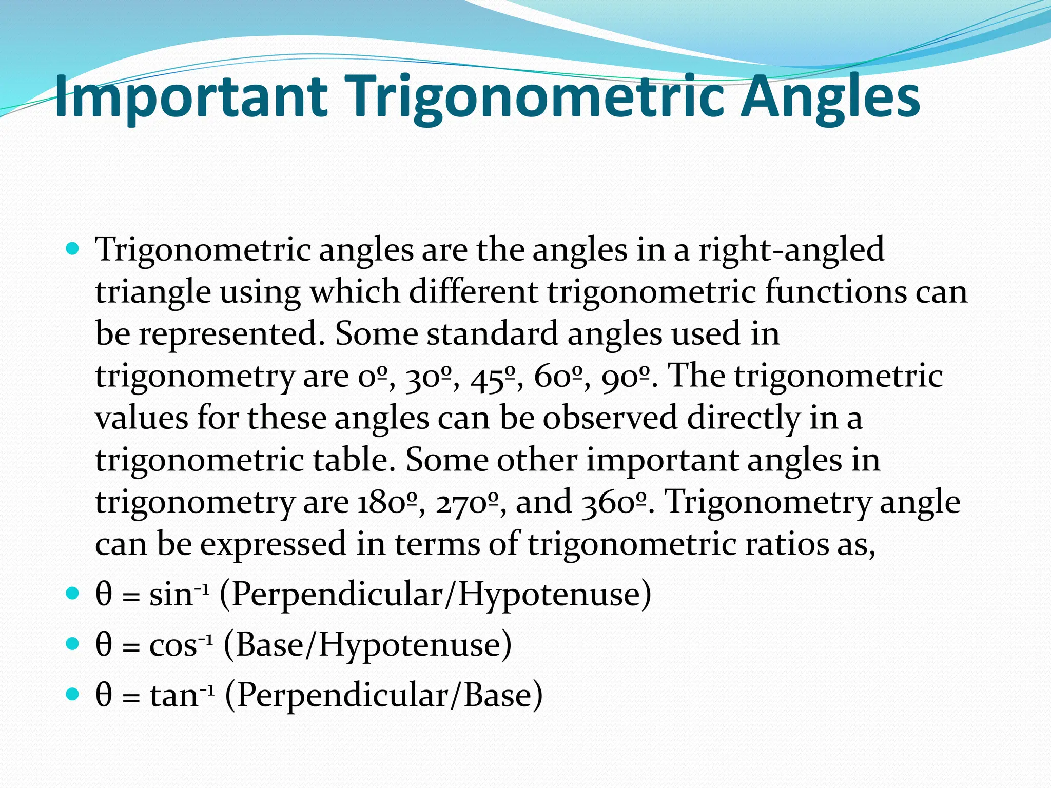 Trigonometry topic details and table with real example | PPTX