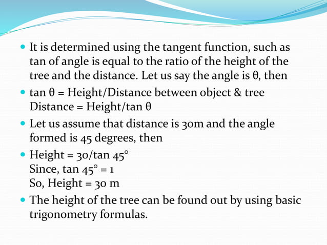 Trigonometry topic details and table with real example | PPT