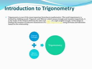 Trigonometry topic details and table with real example | PPTX