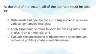 Trigonometry Presentation and Real Life Problem | PPTX