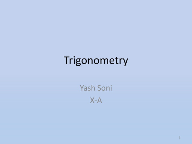 Trigonometry project | PPTX