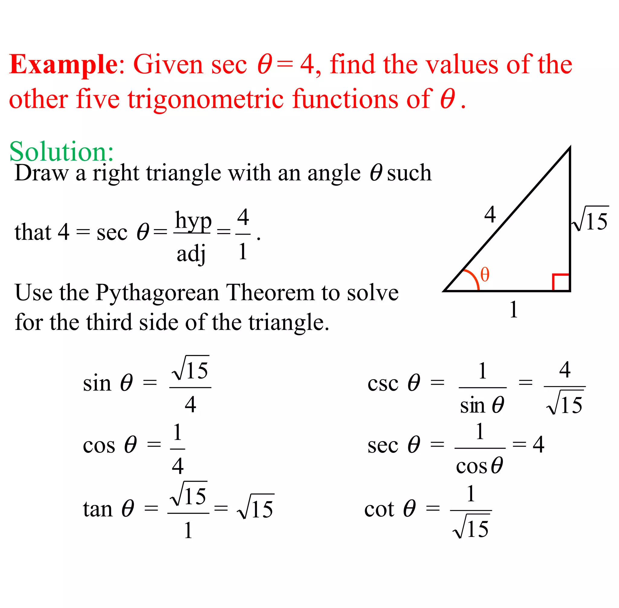 Trigonometry ratios in right triangle | PPT
