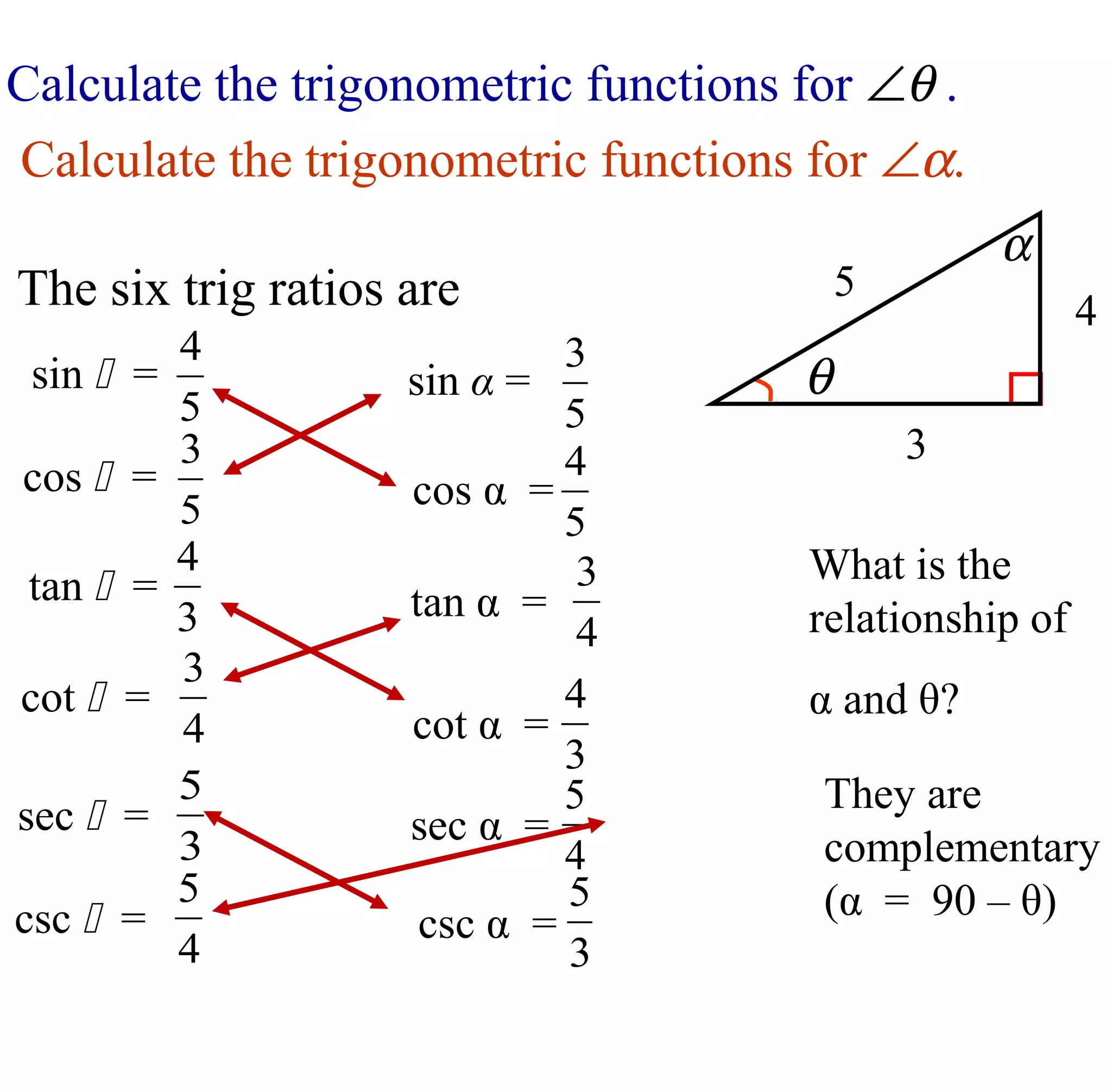 Trigonometry ratios in right triangle | PPT