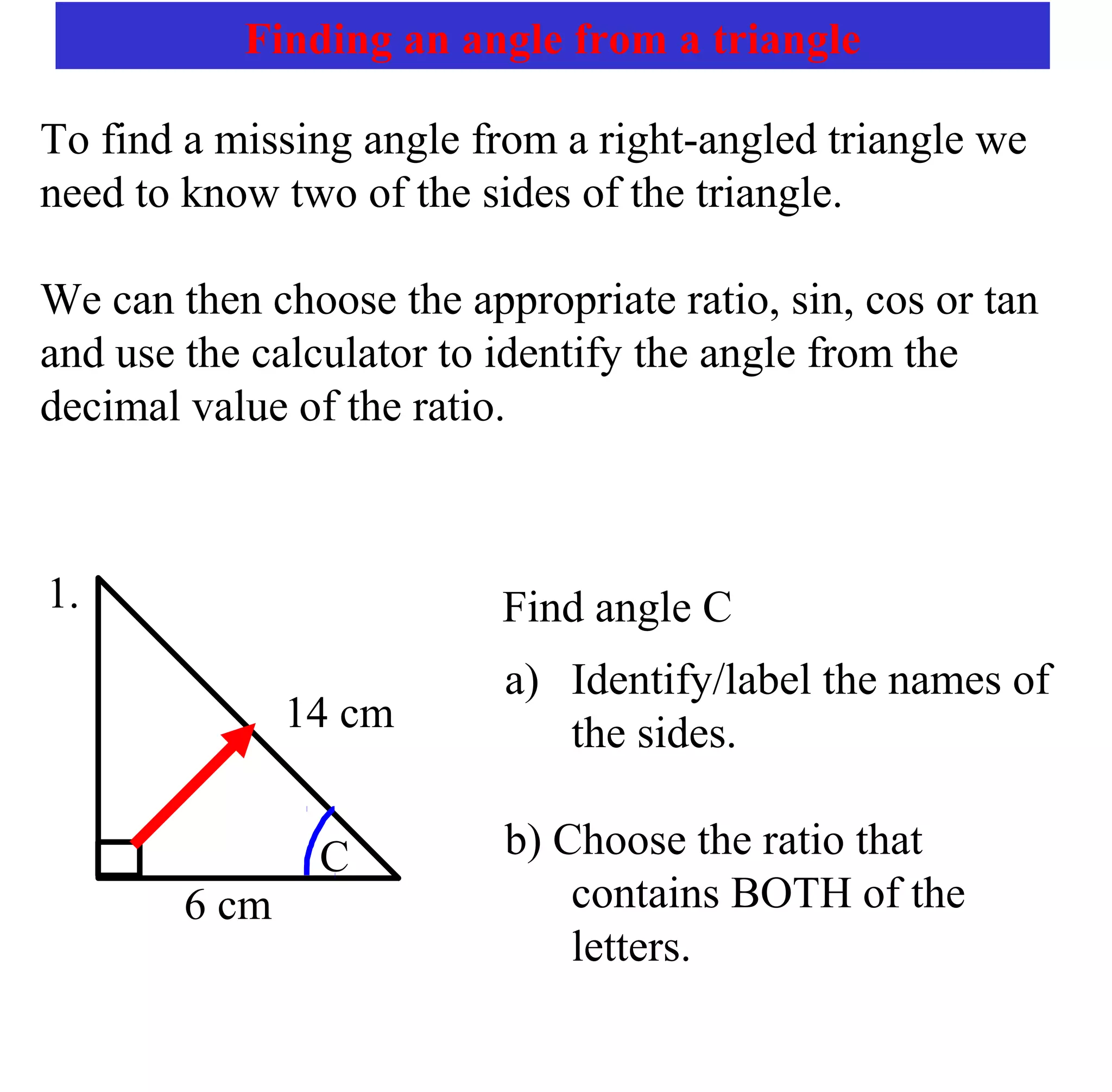 Trigonometry ratios in right triangle | PPT