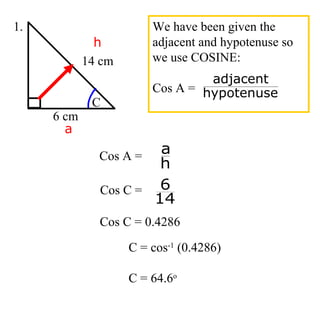 Trigonometry ratios in right triangle | PPT