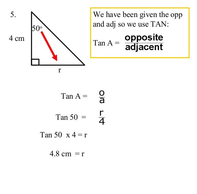 Trigonometry ratios in right triangle