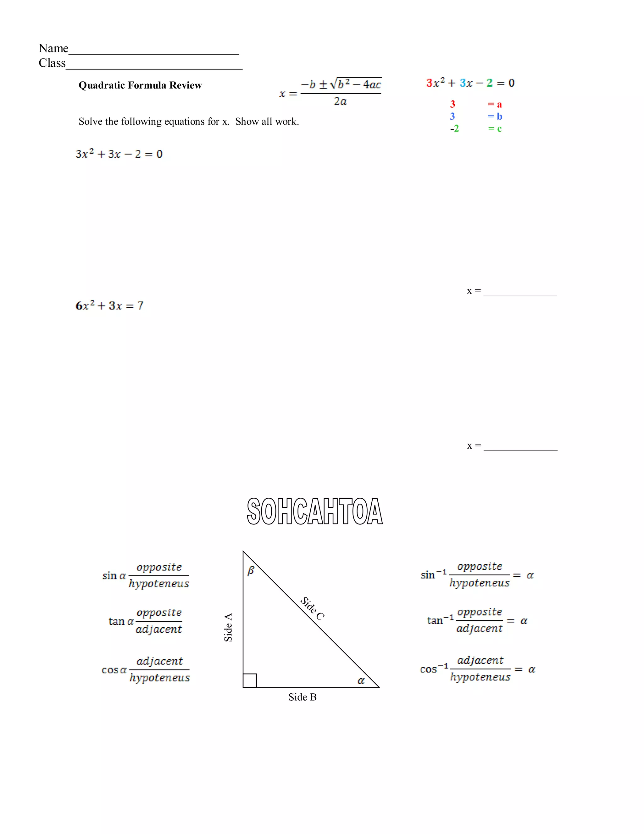 Trigonometry Review | PDF