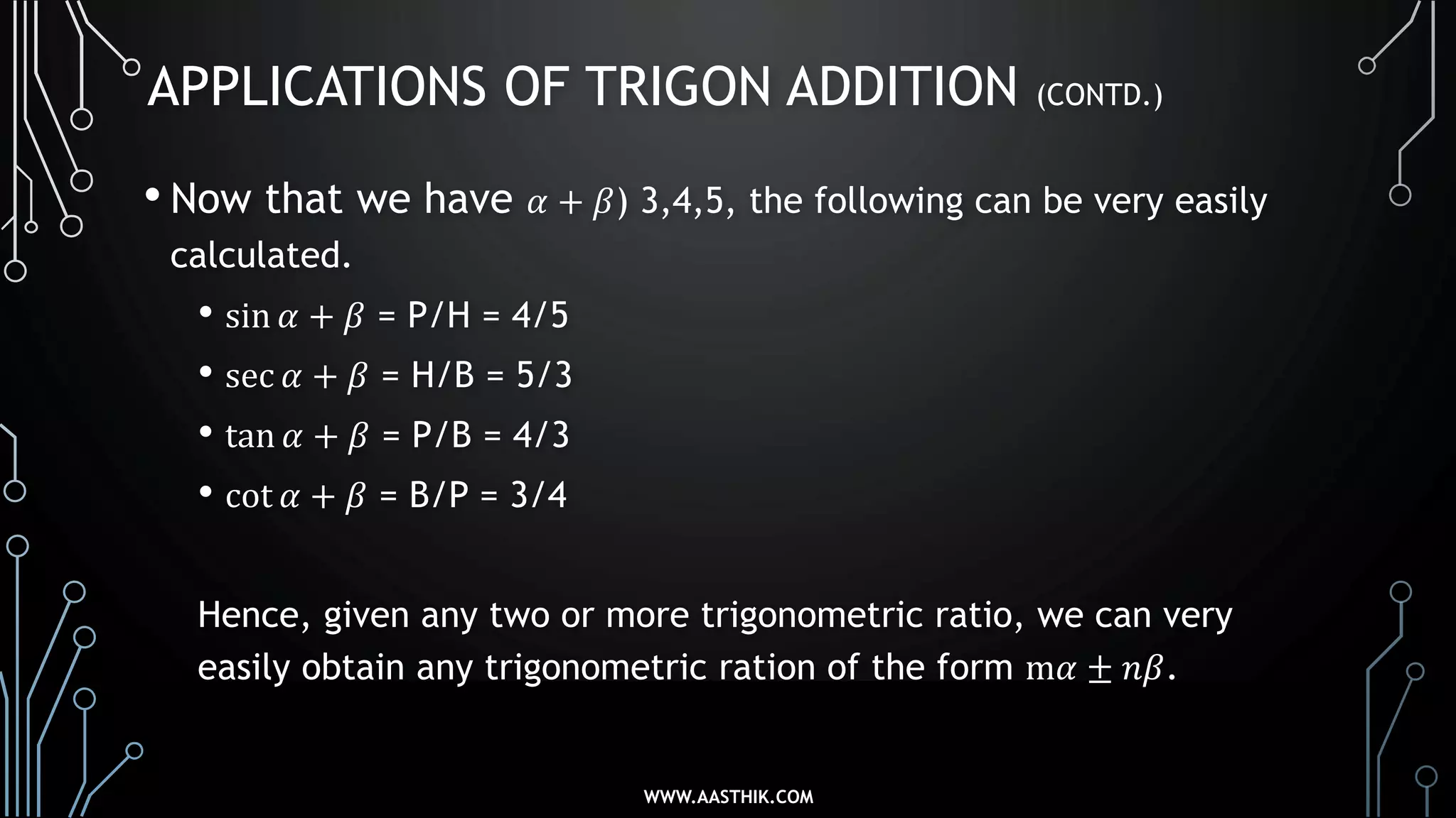 Trigonometry using Vedic Mathematics Volume One | PPTX