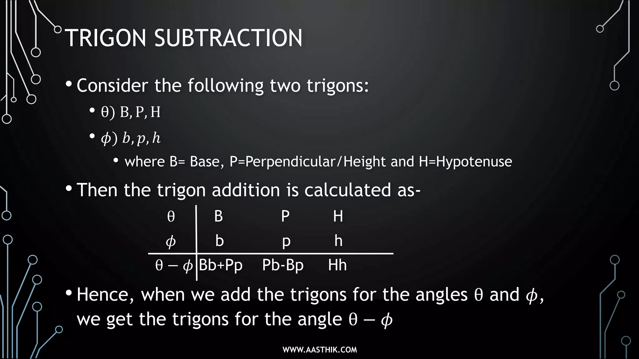 Trigonometry using Vedic Mathematics Volume One | PPTX